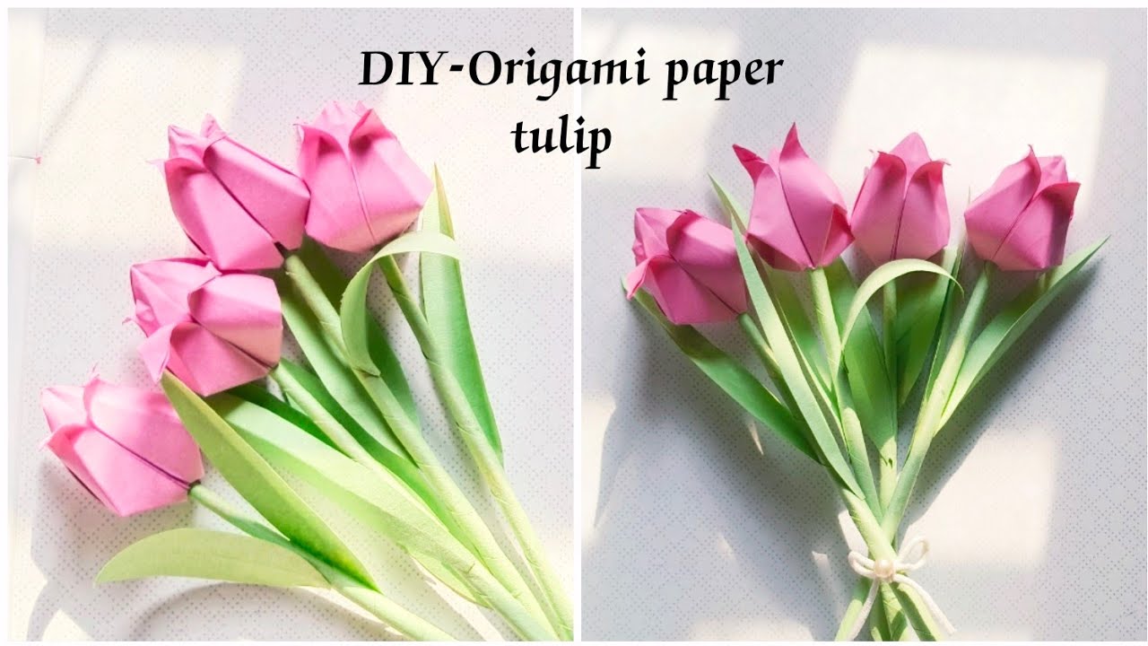 DIY-PaperTulip/How to make paper Tulip🌷/Easy paper crafts Idea/Origami ...