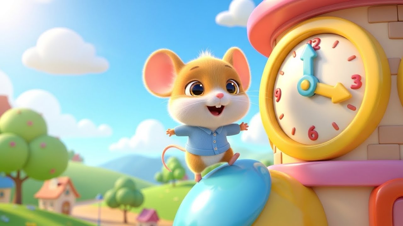Hickory Dickory Dock Clock Race 🐭⏰ | Little Mouse Story + Mixed English ...