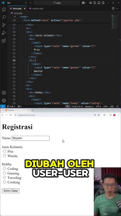 Validasi Pada Input Radio #skysen #coding #php - YouTube