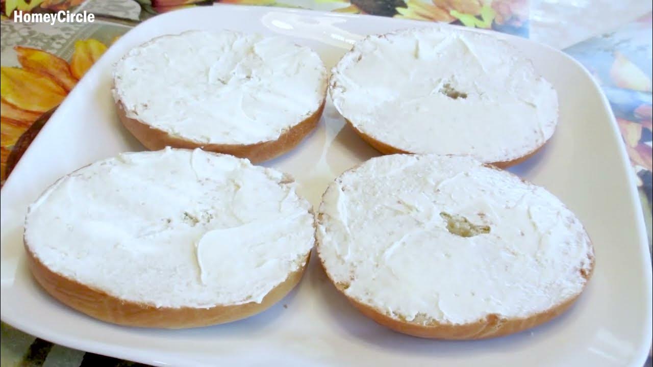 Bagel Cream Cheese (Bagel Recipe) - Hot Bagels w/ Cream Cheese - Bagel ...