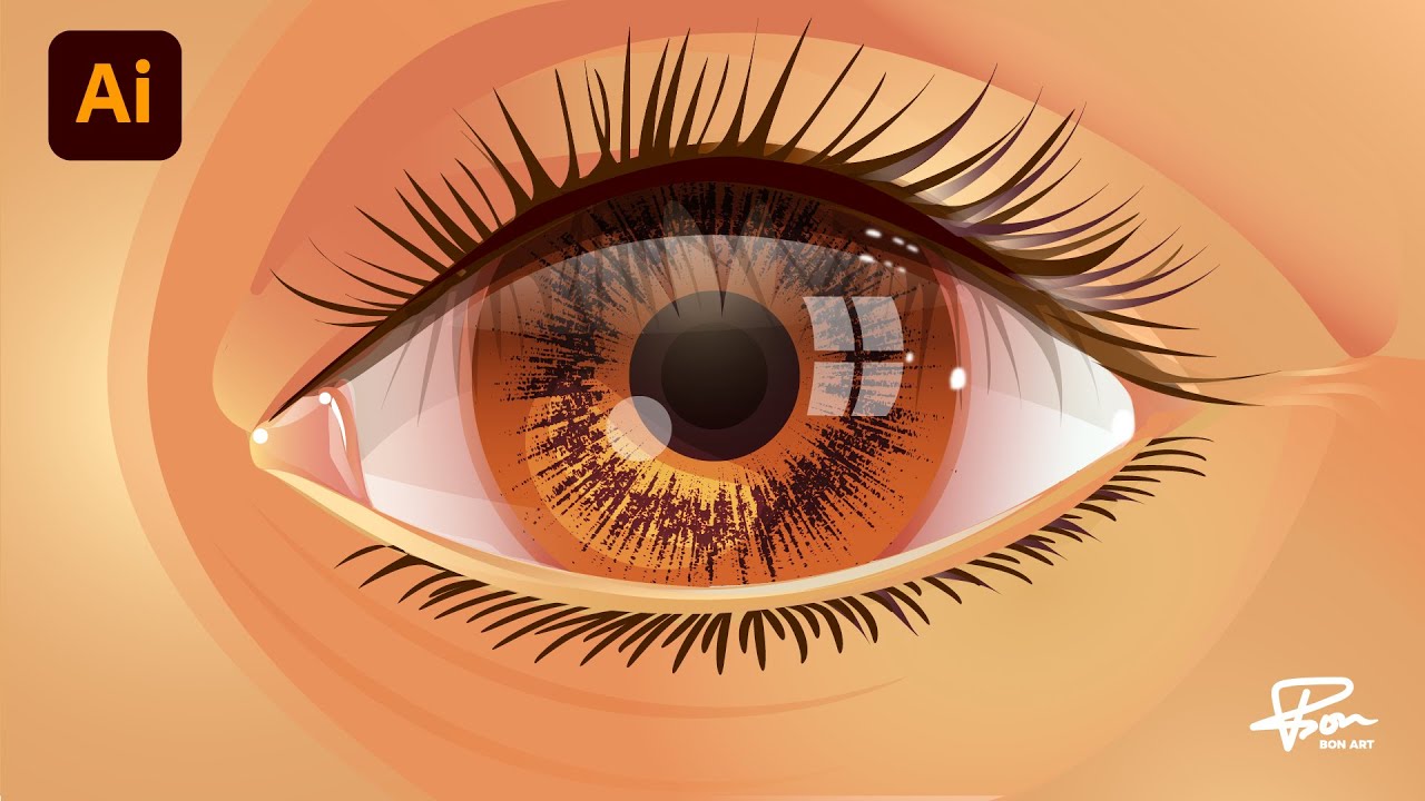 How To Draw And Stylize Eyes Tutorial Illustrator Bonart Youtube