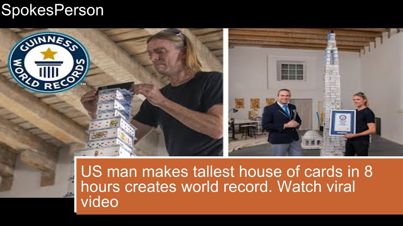US man makes tallest house of cards in 8 hours, creates world record ...