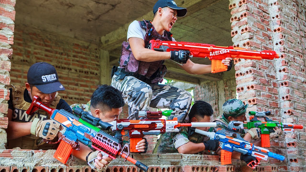 Alpha Nerf War : Couple SEAL X Warriors Nerf Guns Fight Crime Crazy Bandit Energy Sphere - YouTube