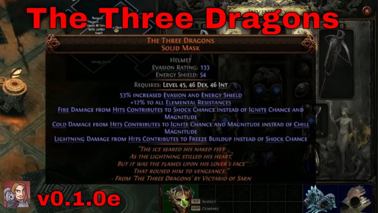 Path Of Exile 2 Unique Items - The Three Dragons (Solid Mask)v0.1.0e ...