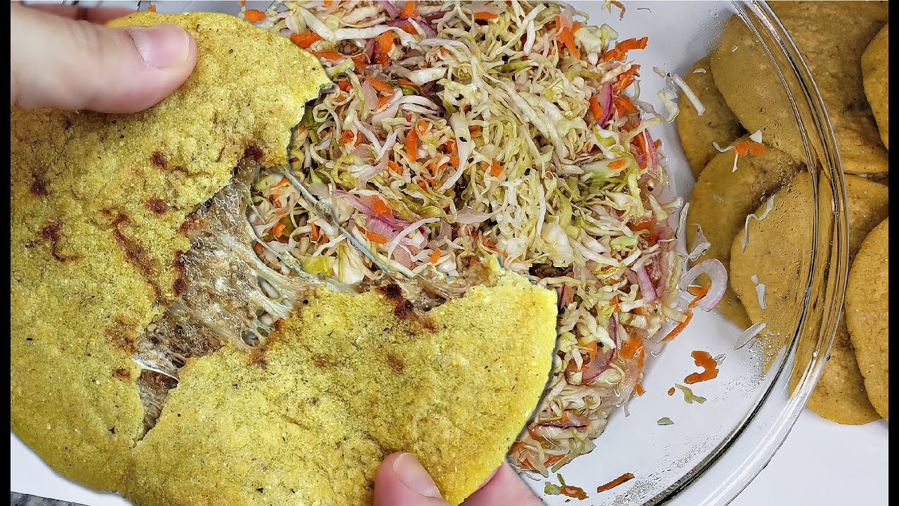 Pupusas And Curtido Bean And Cheese Pupusas Curtido For Pupusas Recipe Youtube