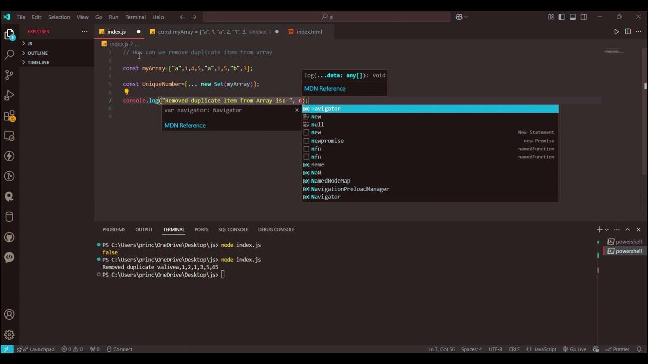 How to Remove Duplicate Items in JavaScript ll @apnaeducatorteam #interview #react #javascript ...