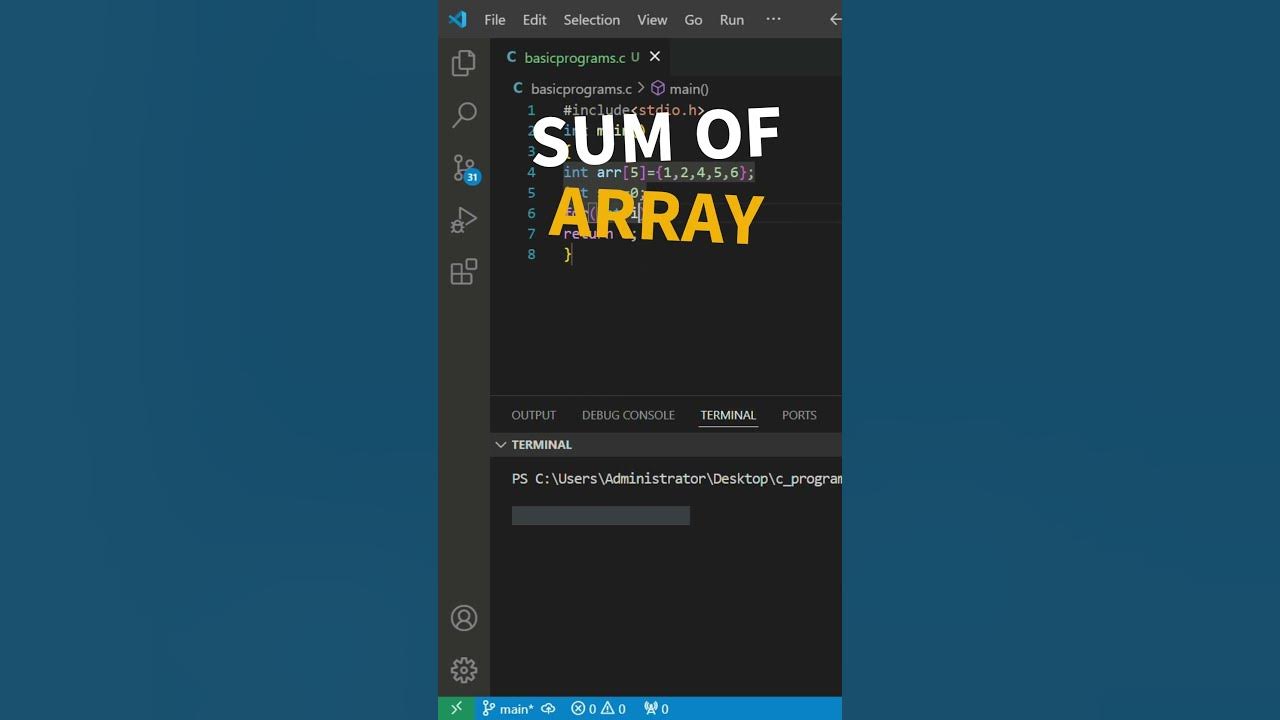 Sum Of Elements In An Array Coding Programminglanguage Python Clanguage Codeing Youtube