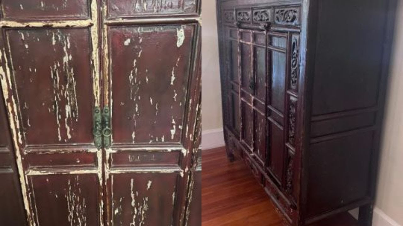 Arhaus Early 20th Century Chinese Oversized Armoire Wedding Chest Style ...
