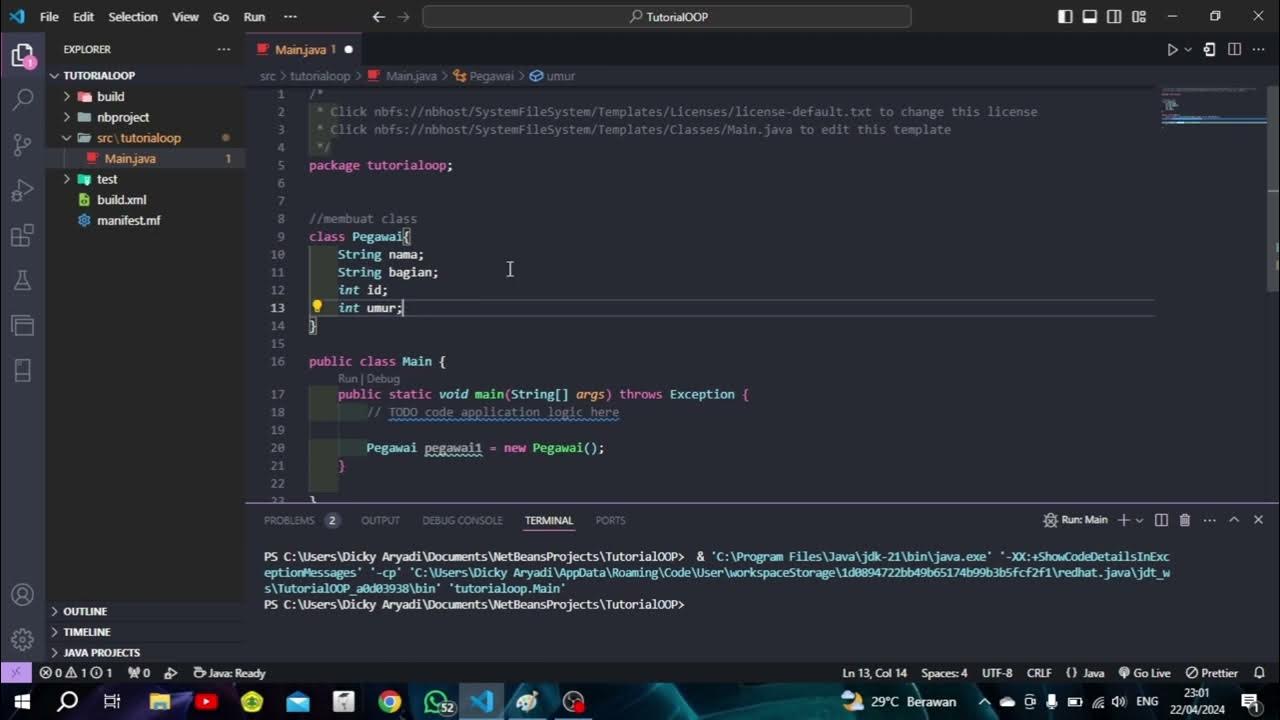 Object dan Class Pada OOP (Object Oriented Programming) Menggunakan Bahasa Java - YouTube