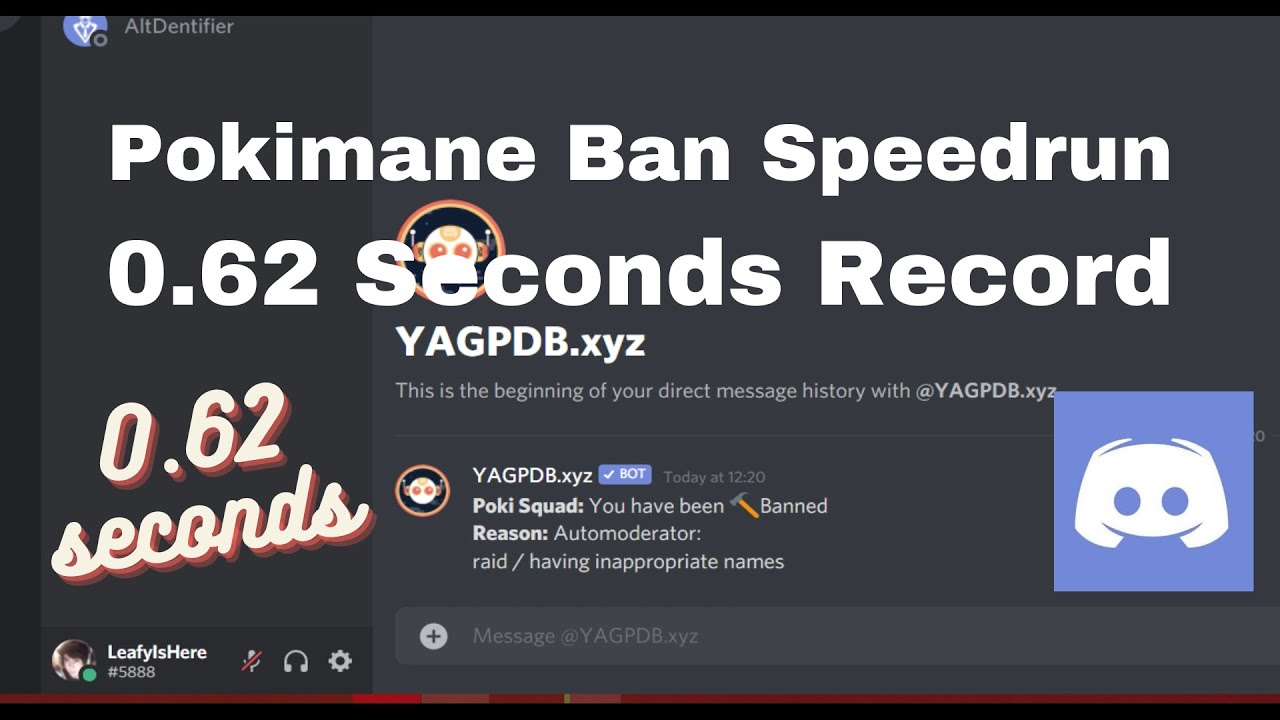 Pokimane Discord Ban Speedrun (Any% in 0.62 sec) (RECORD) - YouTube