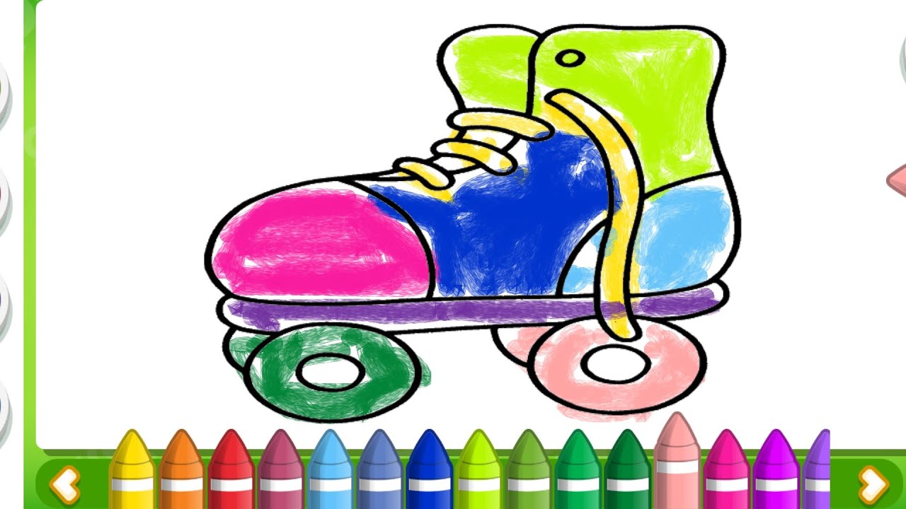 Mewarnai dan menggambar Sepatu Roda - YouTube