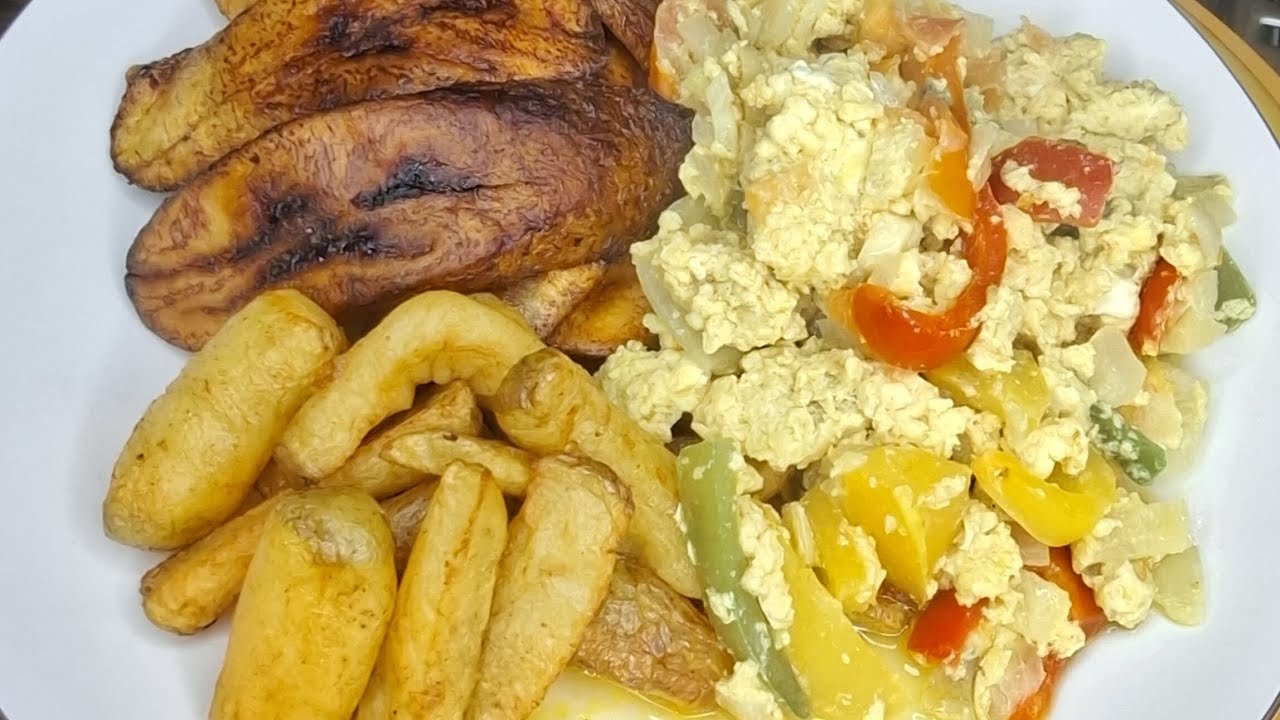 mouthwatering egg, Irish potatoes and dodo (fried ripe plantain) recipe ...