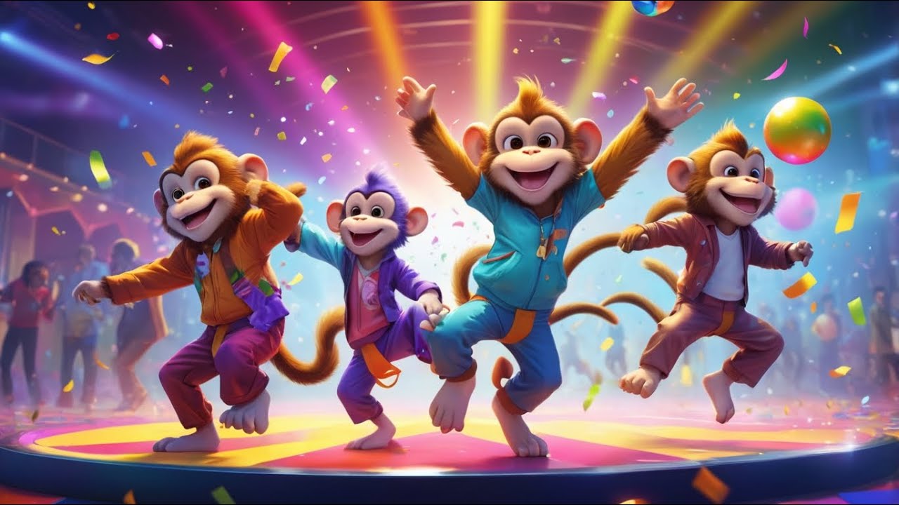 5 Silly Monkeys Kids rhymes | Classical song for kids - YouTube