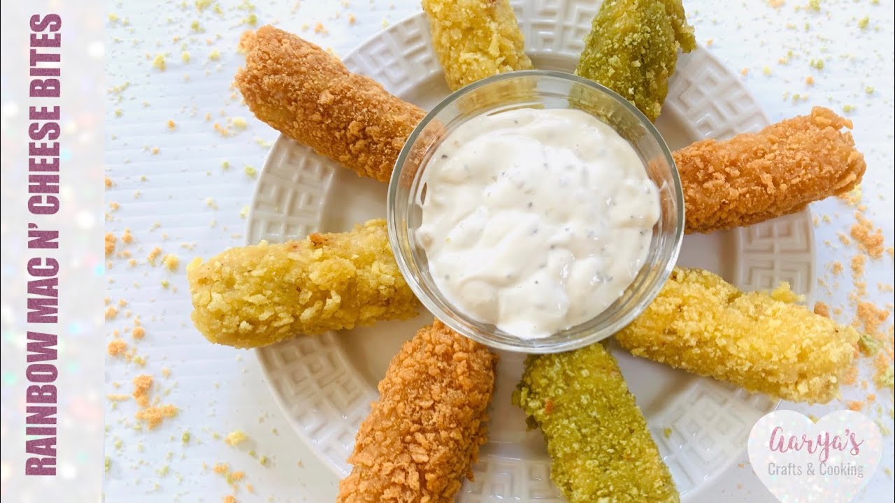 Mac n Cheese l Rainbow Mac and cheese bites l Mac and cheese sticks ...