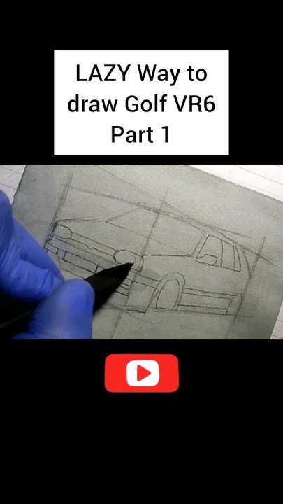 UNIQUE Way to draw a car vw Golf mk3 vr6 #shorts #alfredsketching - YouTube