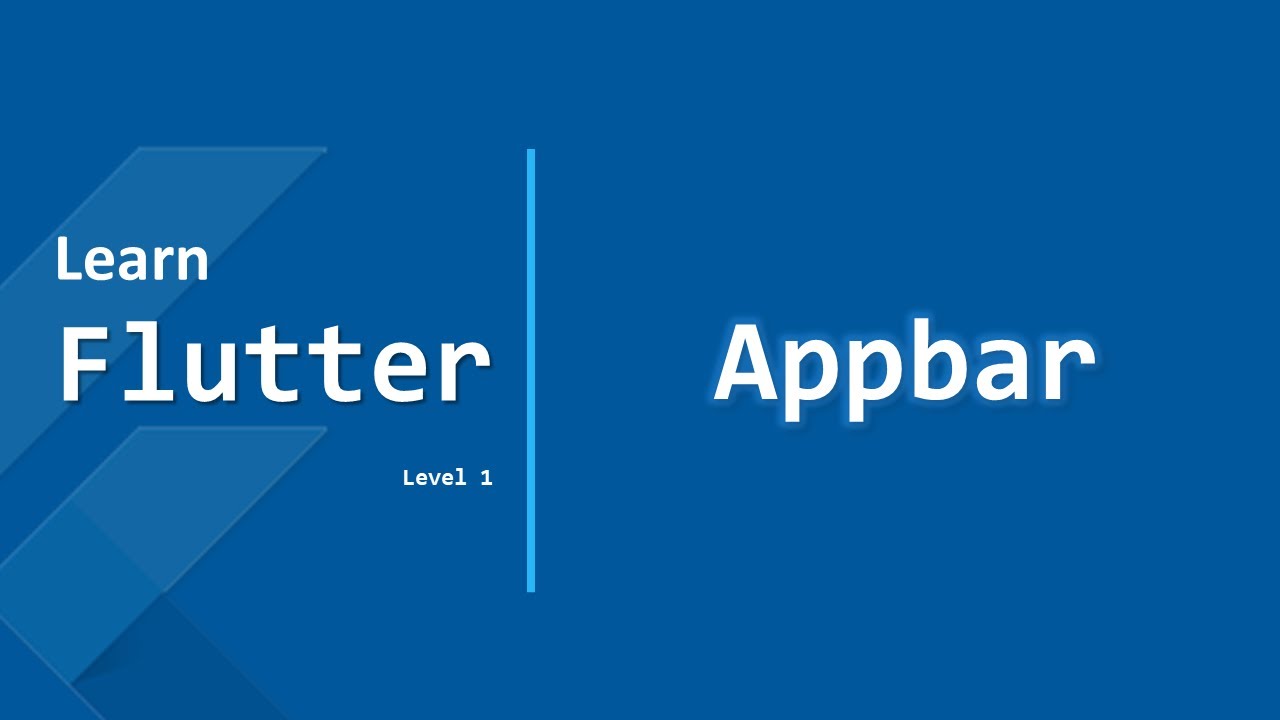 30- Appbar || Learn Flutter - Level 1 - YouTube