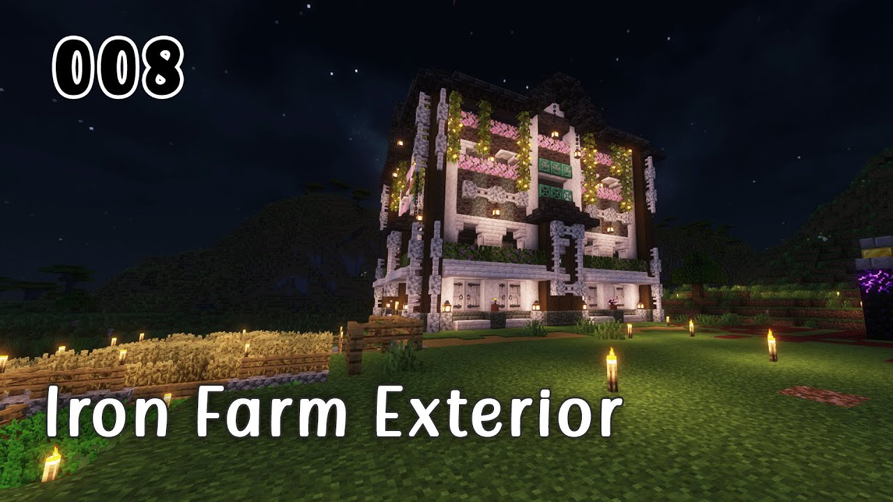 [Minecraft Longplay] #008 Iron Farm Exterior Build | No commentary ...