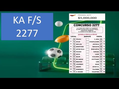 PROGOL F/S 2277 - YouTube