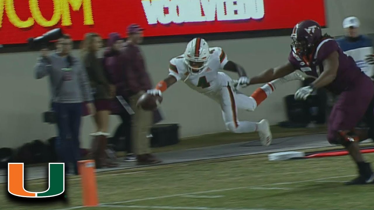 Miami's Jeff Thomas Caps Amazing Punt Return TD With Dive From 4-Yard ...