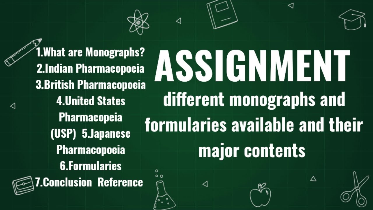 different monographs and formularies available and their major contents ...