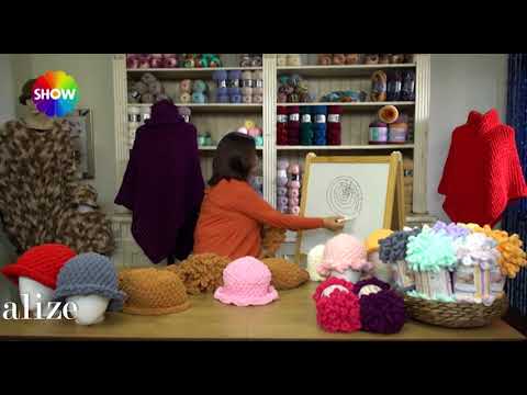 Alize Puffy ile Şapka Yapımı - Making Hat with Alize Puffy(no needles, no hook)
