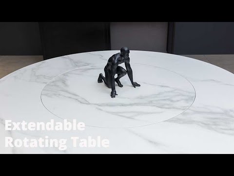 BK CIANDRE SINTERED SLAB TOP ALUMINUM TABLE LEG - MINIMALIST FURNITURE - MATAN ROUND STYLE