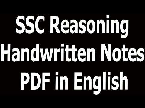 SSC Reasoning Handwritten Notes PDF in English - YouTube