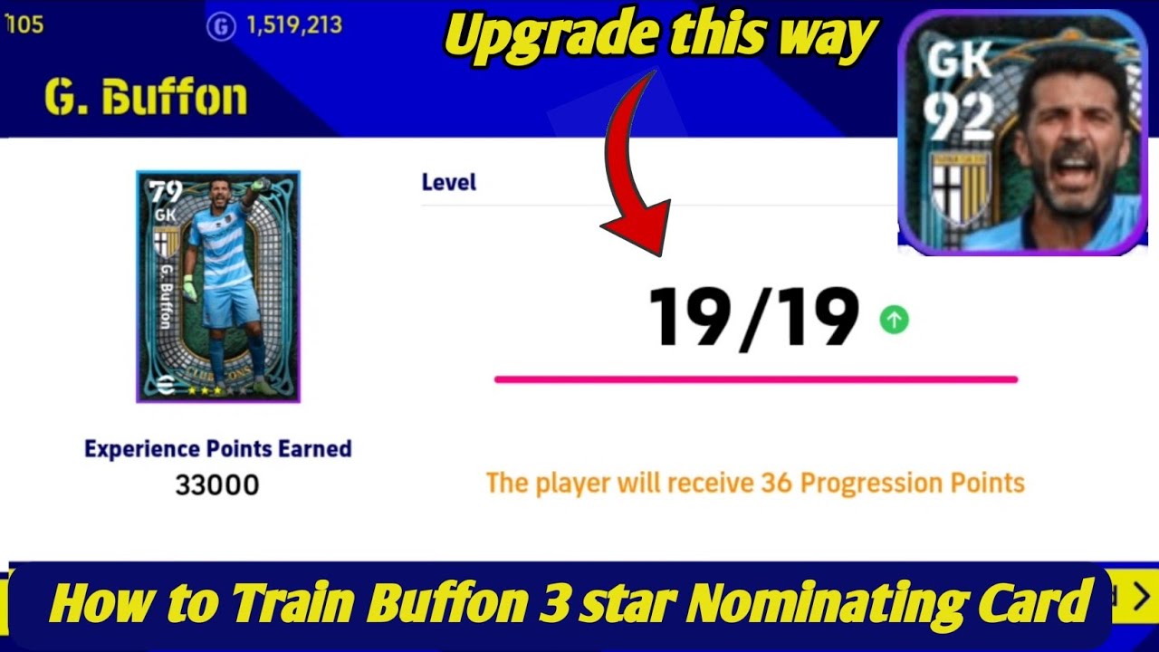 How to train Buffon 3 star Nominating contract card in efootball 2023 ...