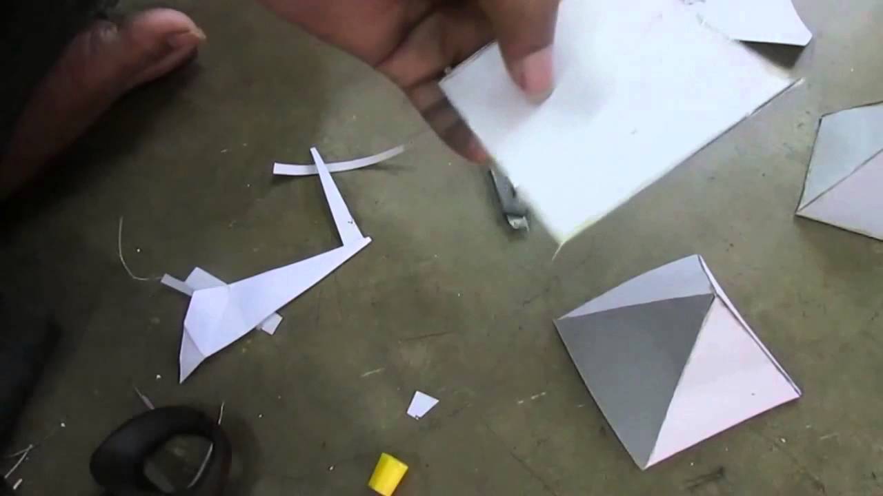 How To Make Pyramid by Paper Cutting Art and Craft part 4 of 4 - YouTube