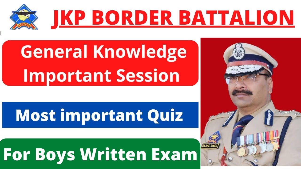 JKP Border Battalion Important MCQs for written Exam - YouTube