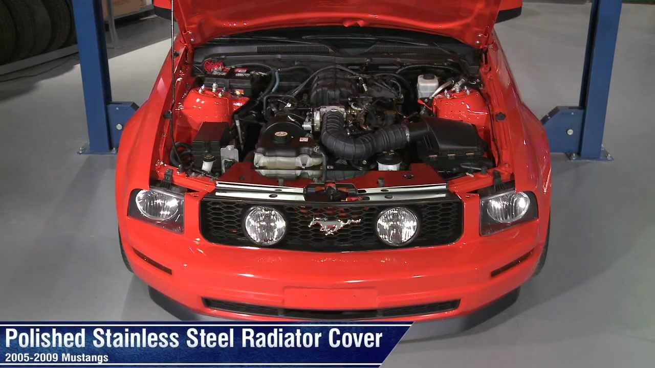 Mustang Polished Stainless Steel Radiator Cover (05-09 GT, V6) Review ...
