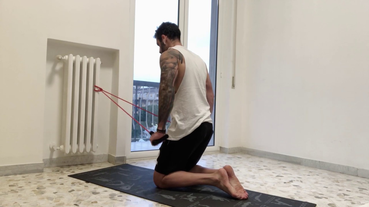 HOME WORKOUT - Seated Band Triceps Extension - YouTube