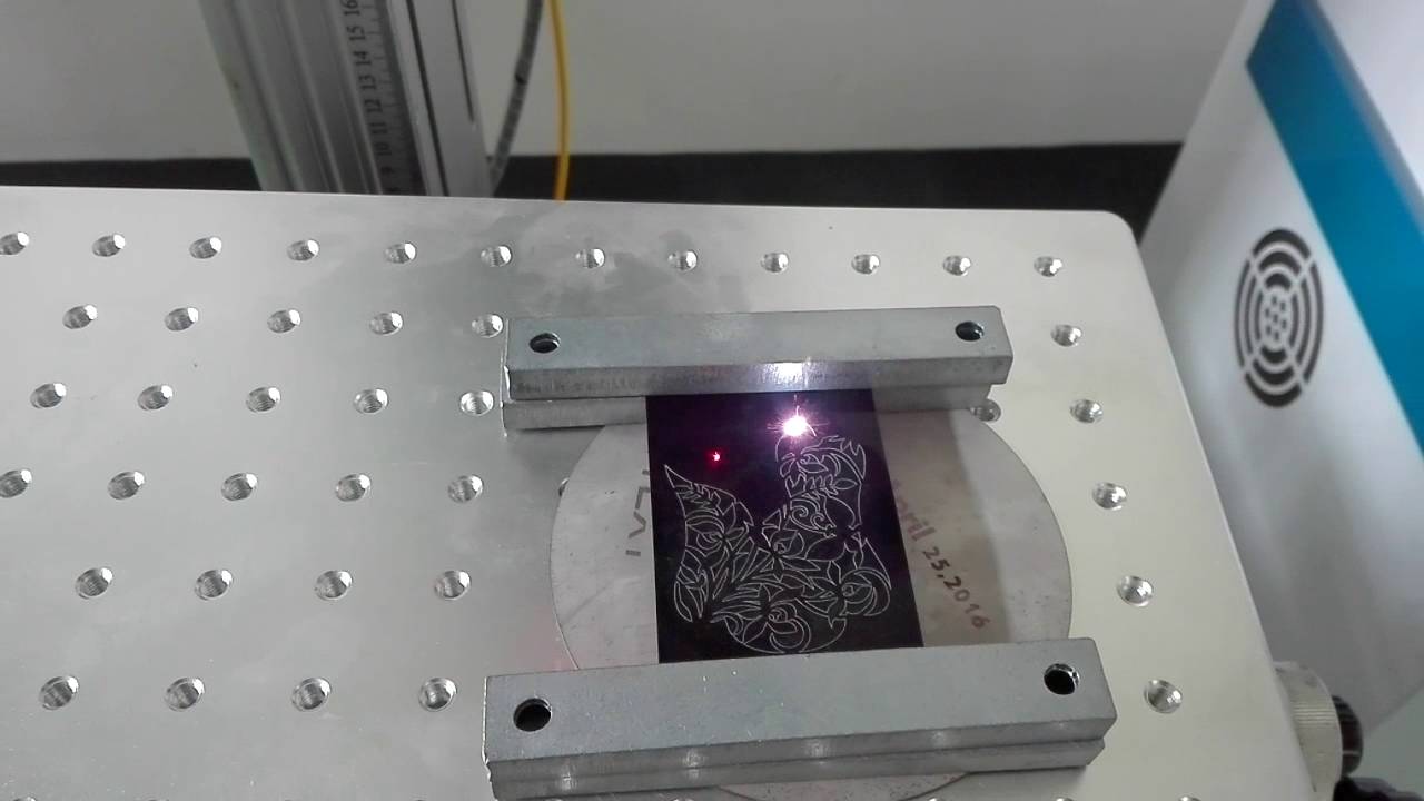 30w IPG fiber laser marking machine for flowers cutting - YouTube
