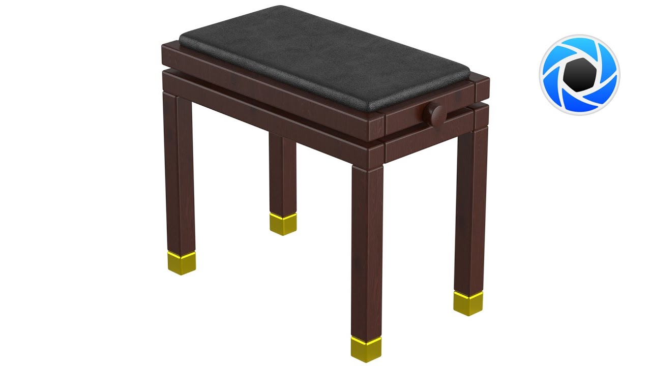 KeyShot 3D Paint Beginners Tutorial: Piano Chair - Part 3 - YouTube