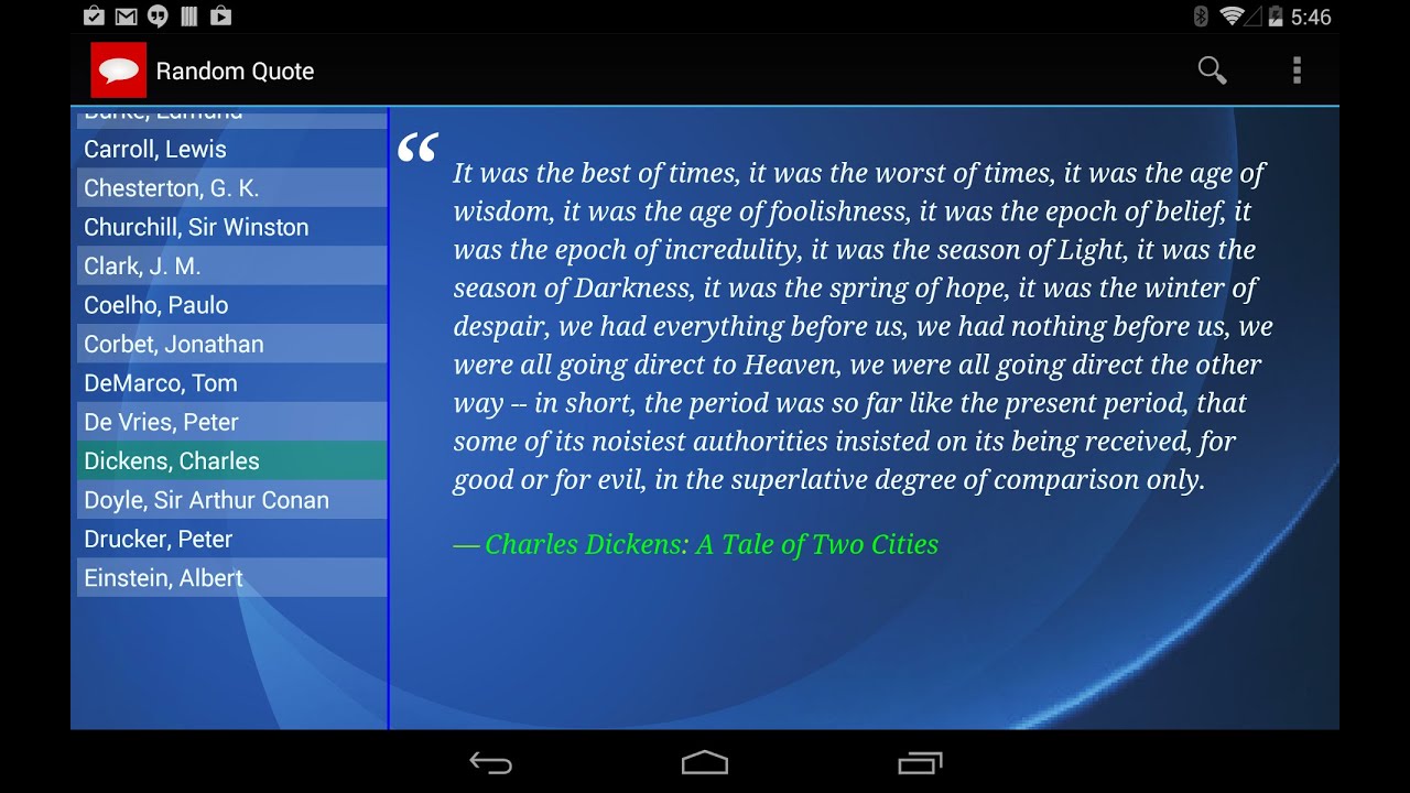 Random Quotes for tablet - YouTube