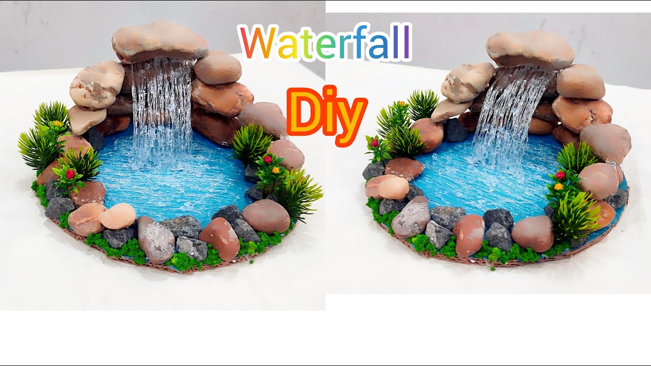 Diy water fall idea west material diy project - YouTube