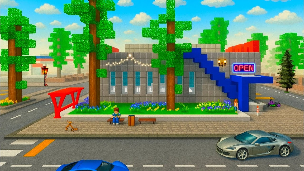 A Peaceful Morning in the Heart of the Pixel City – Where Every Block ...