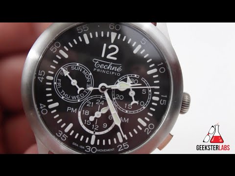 Techné Merlin Swiss Dual-Time Aviator Watch (296.061) - YouTube