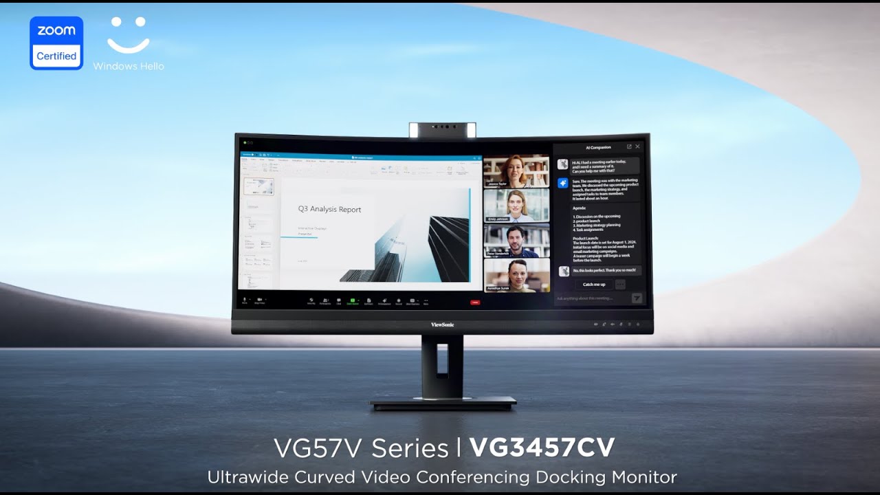 ViewSonic VG3457CV|Ultrawide Curved Video Conferencing Docking Monitor ...