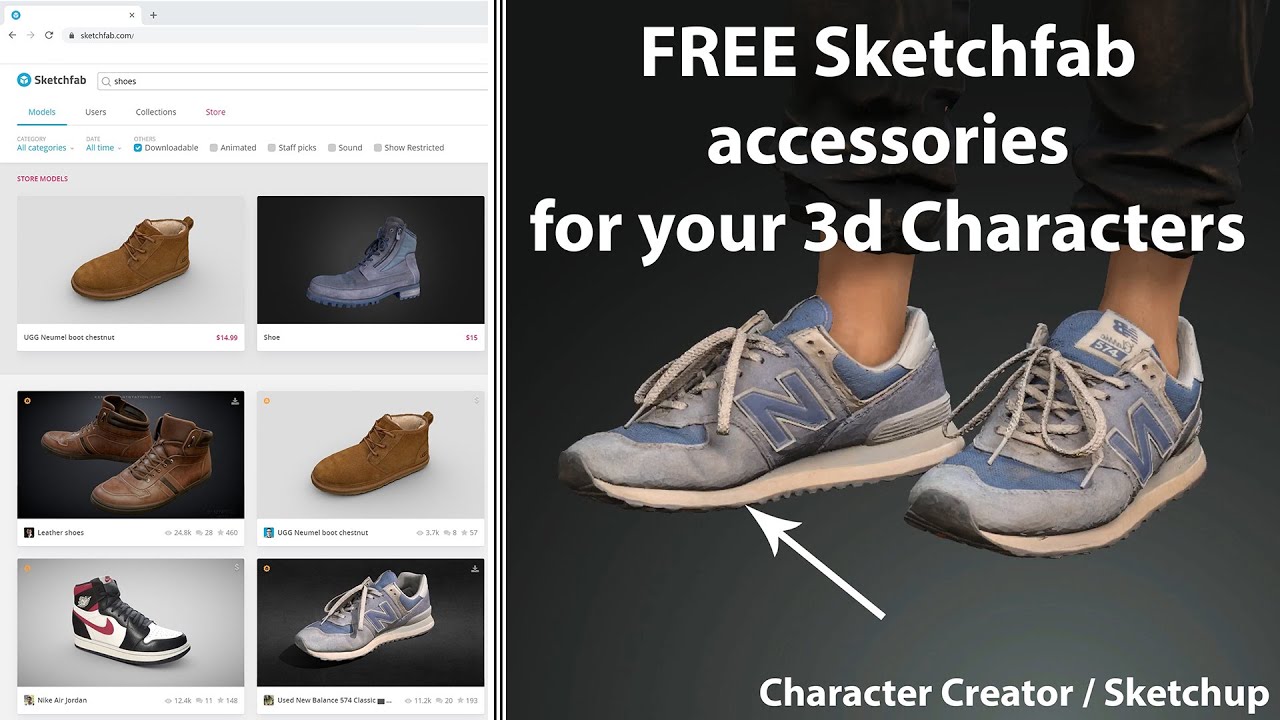FREE accessories for 3d characters from sketchfab - Character Creator ...