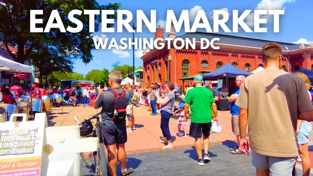 Eastern Market, Capitol Hill, Washington DC | Walk With Me | Food ...