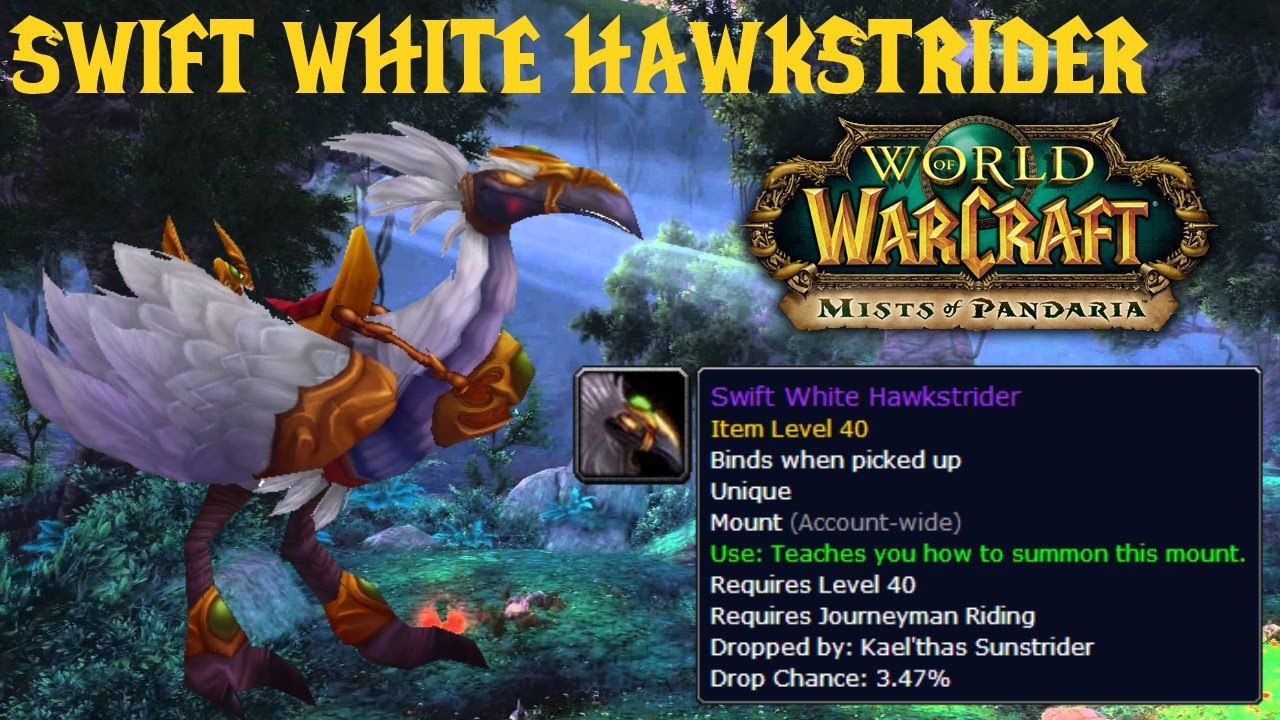 WoW Mount Farming Guide - Swift White Hawkstrider [Dansk] - YouTube