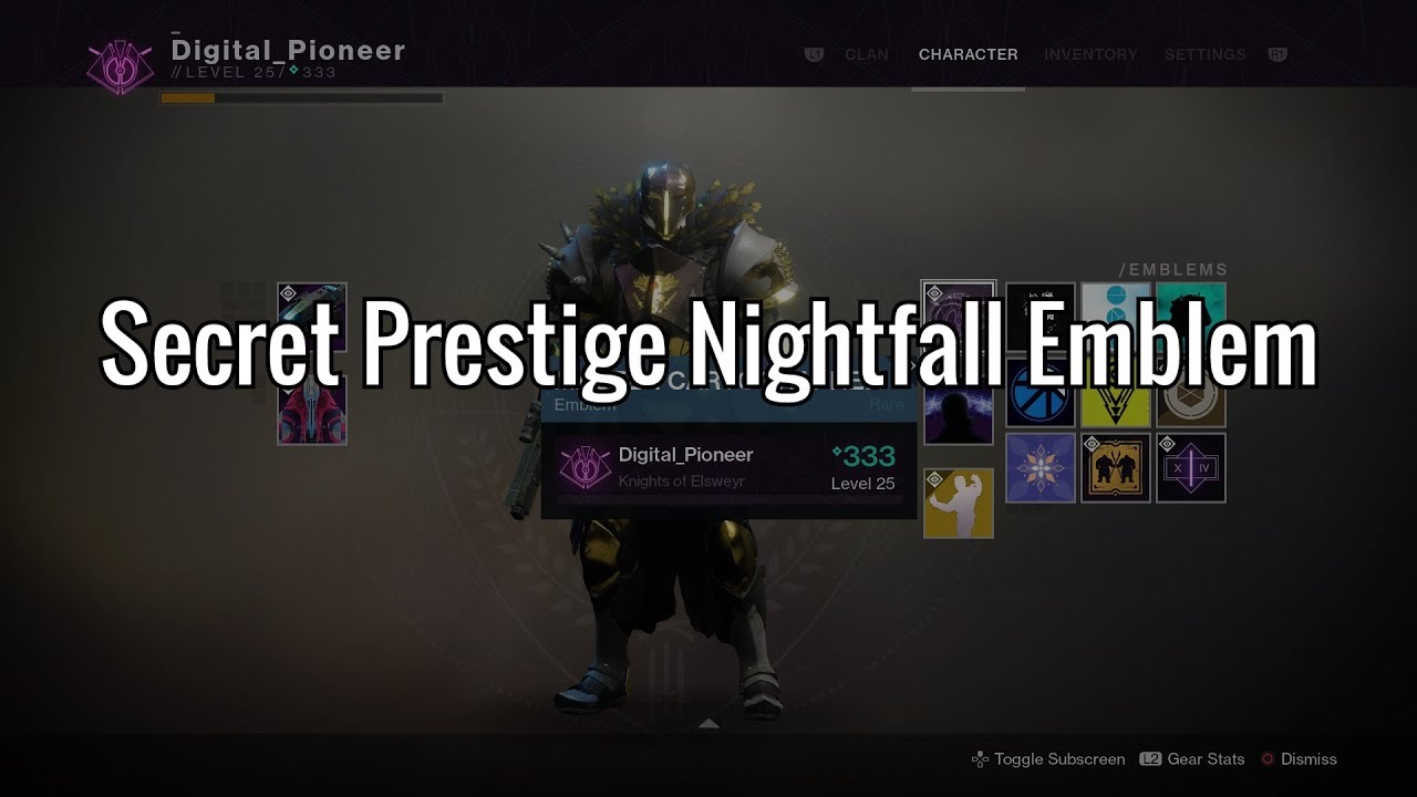 Destiny 2 Secret Vex Prestige Nightfall Emblem - YouTube
