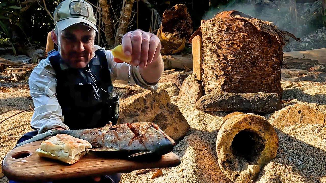 Bush Craft Smoker from Pine Bark - Smoked Trevally on Sourdough ...