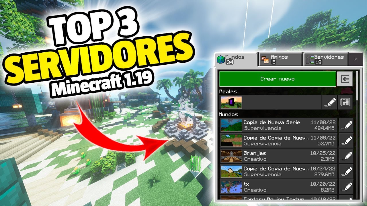 TOP 5 SERVERS PARA Minecraft Bedrock 1.19 - YouTube