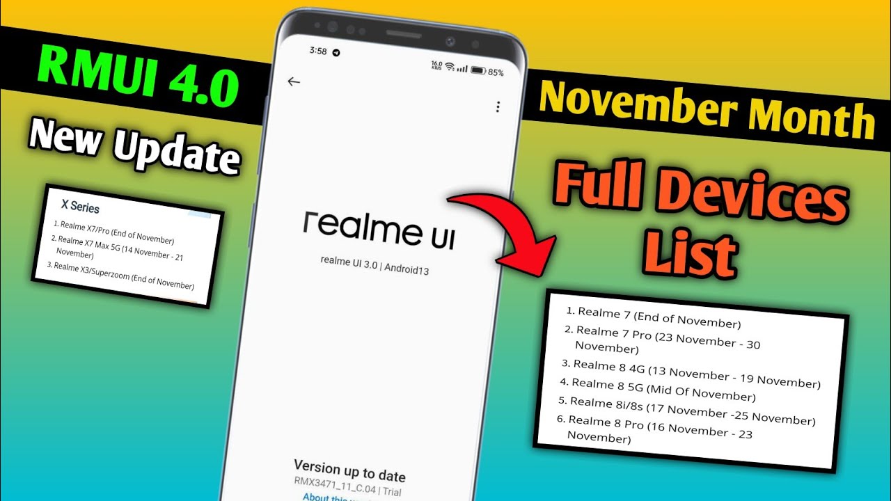 Realme Ui 4.0 New Update || Full Devices List November Update ...