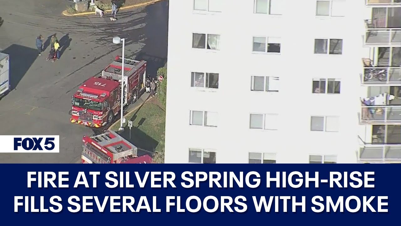 Fire at Silver Spring high-rise fills several floors with smoke - YouTube