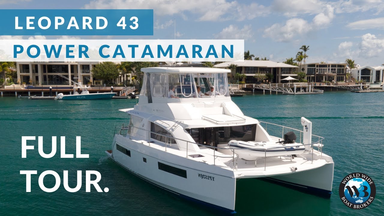 Walkthrough Tour 🔥- Leopard 43 Power Catamaran - For Sale - YouTube
