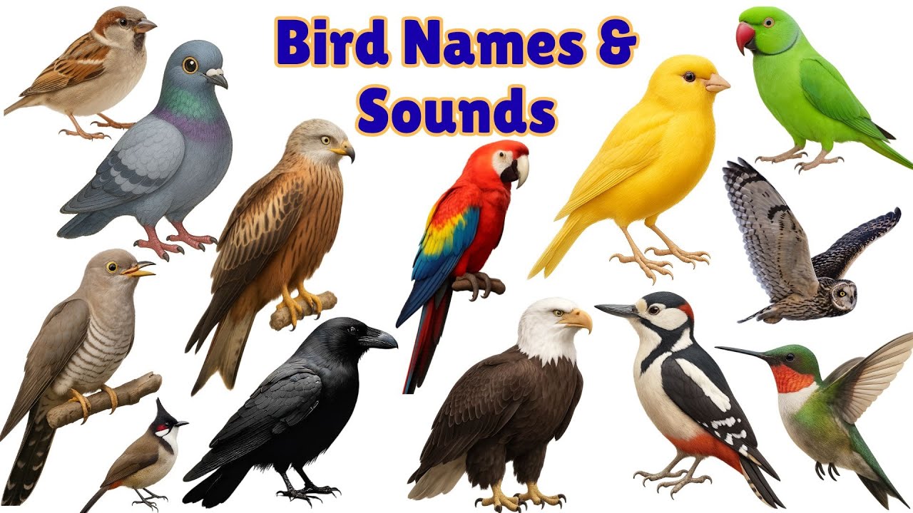 Bird Names & Sounds for Kids 🐦 | Learn Bird Sounds & Bird Names | Birds ...