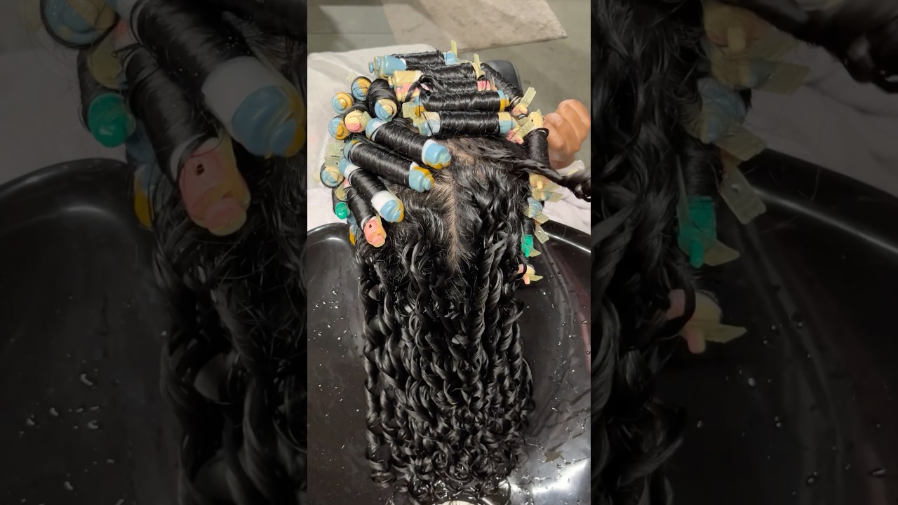 Hair Perming process | Salon | how to get straight to curly hair?? # ...